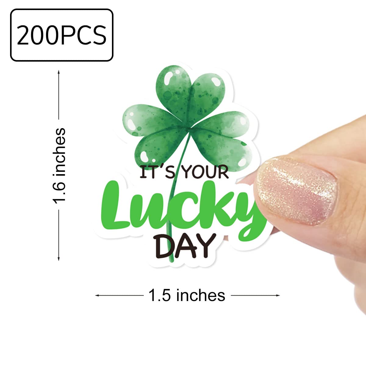 200 PCS It’s Your Lucky Day Cute Patrick's Day Stickers,Cute Envelopes Stickers for Business Packages/Handmade Goods/Bags,Patrick's Day Theme Small Shop Business Stickers for Envelopes Seals