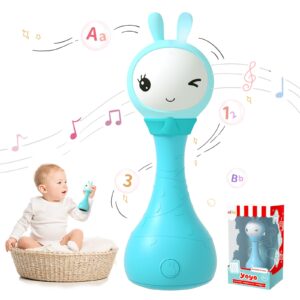 alilo yoyo talking bunny baby singing musical rattle, mimicking toys repeats what you say, preloaded 90+ quality audio content, abc/number/notes learning toys for toddlers, infant newborn baby gifts