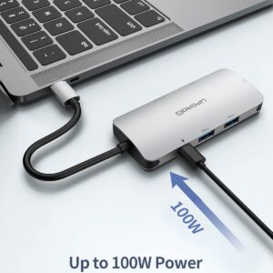 USB C Hub 7in1 UPGROW MacBook Pro Adapter USB C Dongle, 4K HDMI USB3.0 SD/TF Card Reader 100W PD (Latest Version)