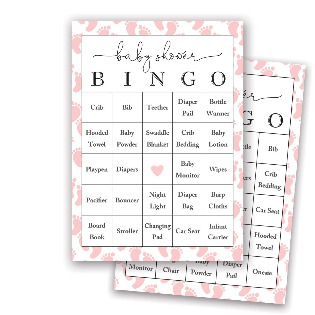 InvitationHouse Pink Baby Feet Baby Shower Bingo Cards - Prefilled - Set of 24…