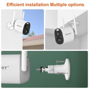 Wireless Outdoor Security Camera, Battery Powered 1080P WiFi Surveillance Cameras for Home Security System, Color Night Vision, Motion Detection, Siren Alarm and Spotlight, 2-Way-Talk