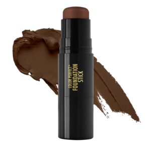 black radiance color perfect foundation stick with soft brush applicator duo – buildable, blendable versatile pigment-rich formula - espresso