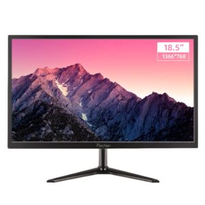 prechen 18.5 inch monitor, tn panel 1366 x 768 pc monitor with hdmi and vga interface, 5ms, brightness 250 cd/m², 60hz monitor with dual built-in speakers, pc screen display for office work.