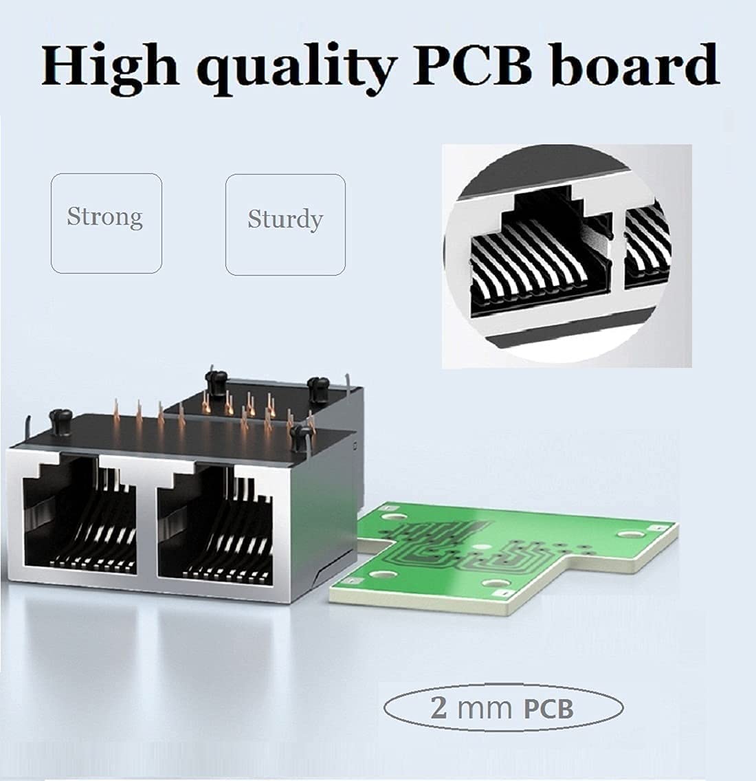 Ethernet Cable Splitter 1 Male to 2 Female High Speed Adapter, wikero Ethernet RJ45 Network Ethernet Splitter Adapter Cable Suitable Super Cat5, Cat5e, Cat6, Cat7 Connector LAN Internet Cable Adapter