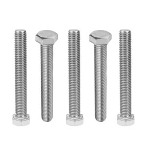 heyiarbeit m12 hex bolt m12-1.75 x 90mm unc hex head screw bolts 304 stainless steel fully threaded hex tap bolts 5pcs