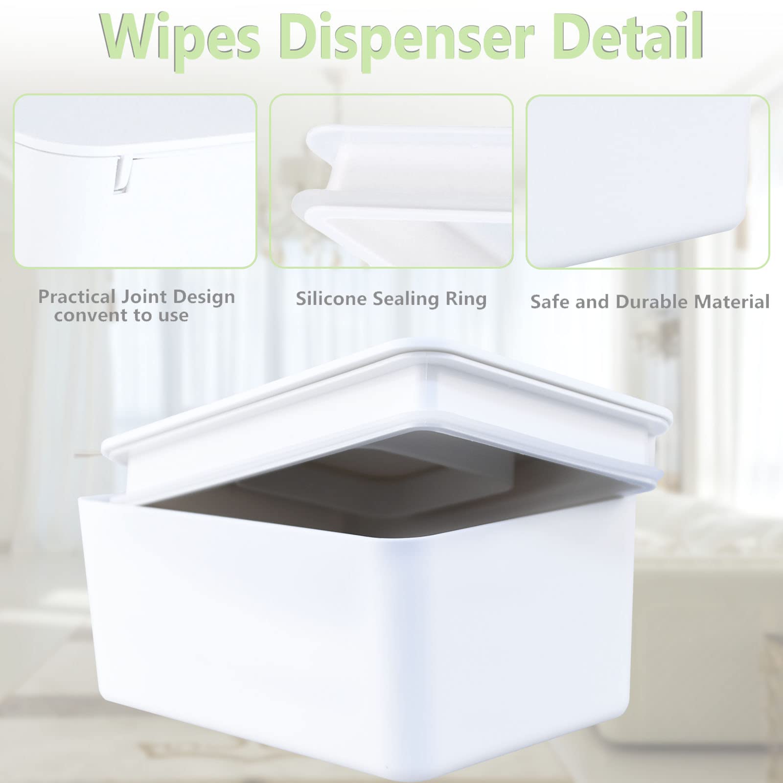 3 Pack Wipes Dispenser Baby Wipe Dispenser Holder Case Baby Wipes Container Box Diaper Wipe Holders Non-Slip for Desk Office Dorm Kitchen Washroom