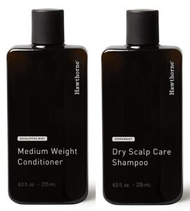 hawthorne dry scalp shampoo and conditioner set | includes dry scalp shampoo and medium weight conditioner | bundle set of 2 products