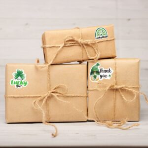 200 PCS It’s Your Lucky Day Cute Patrick's Day Stickers,Cute Envelopes Stickers for Business Packages/Handmade Goods/Bags,Patrick's Day Theme Small Shop Business Stickers for Envelopes Seals