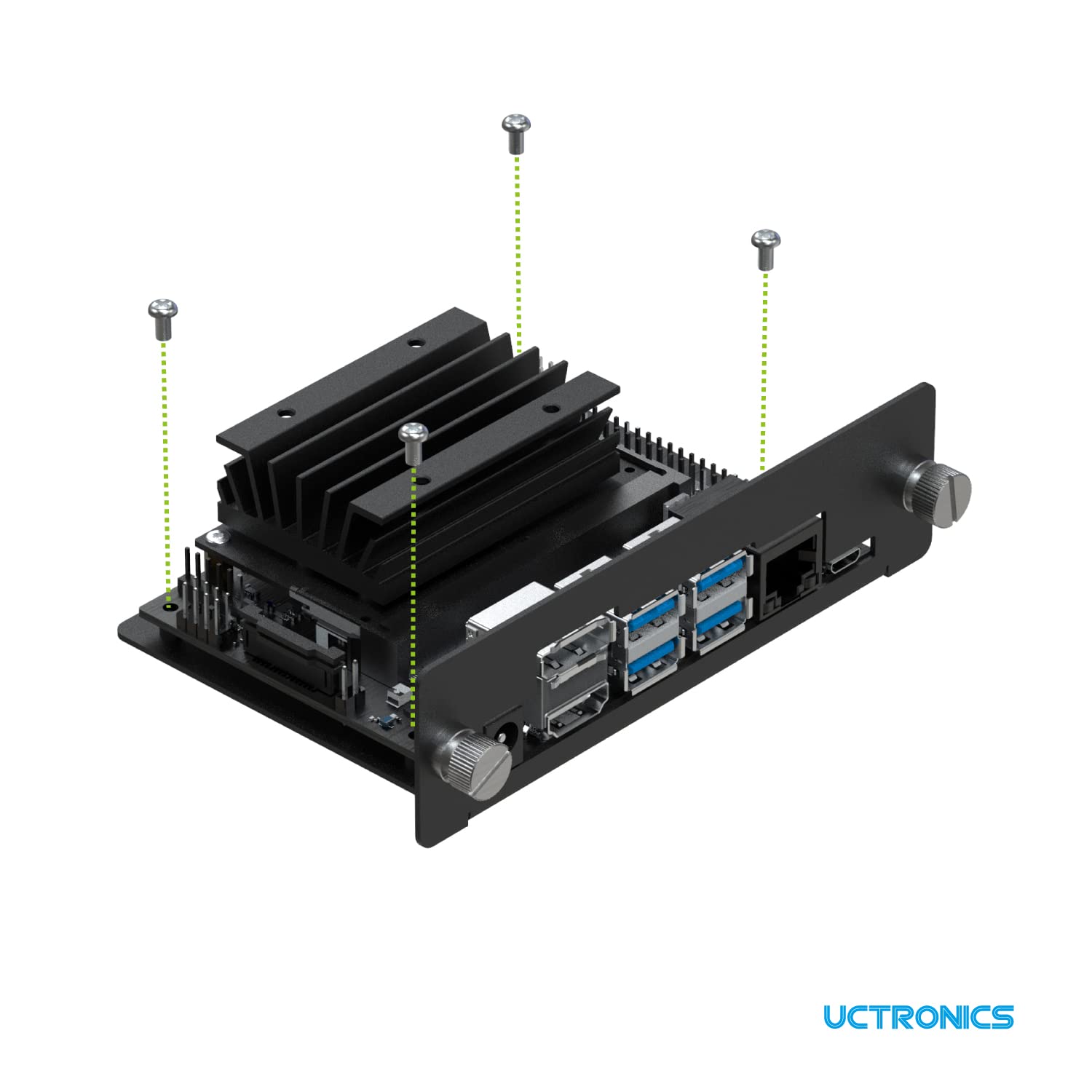 UCTRONICS Jetson Nano Rackmount, 19" 3U Rackmount Supports up to 12 Units, Front Removable with Captive Loose-Off Screws, Compatible with All Nvidia Jetson Nano A02 B01 2G Developer Kit