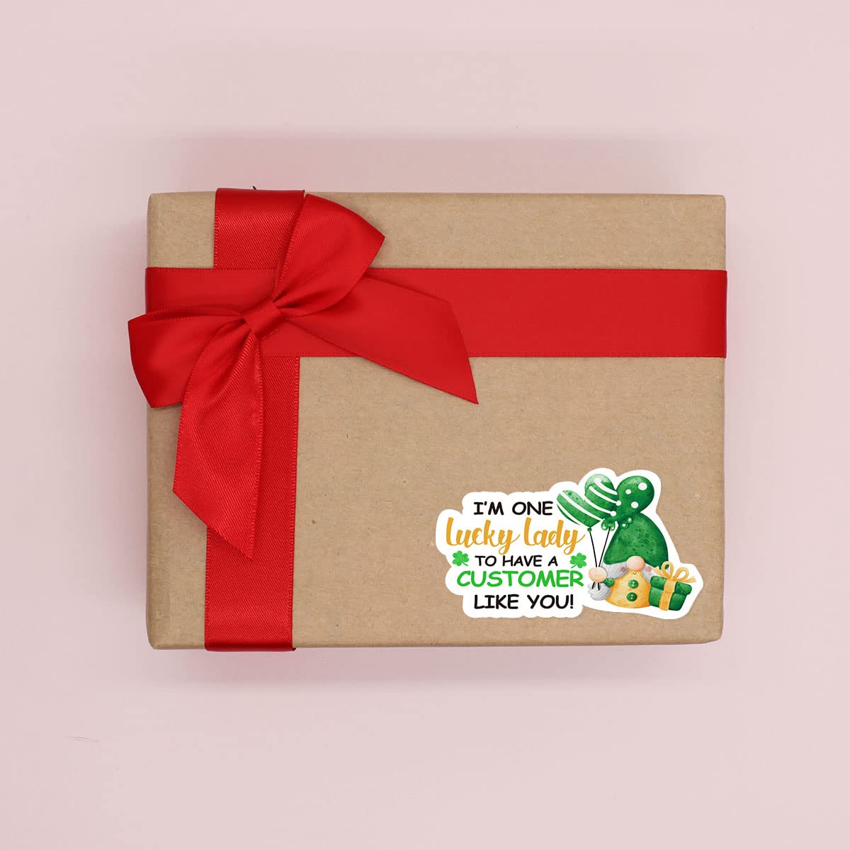 I’m One Lucky Lady Patrick's Day Sticker,Cute Small Business Envelopes Stickers for Handmade Goods/Bags Business Packages ,Patrick's Day Theme Small Shop Business Stickers for Envelopes Seals 180 Labels