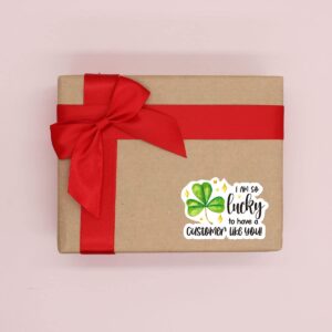 MEYFCLA I Am So Lucky Patrick's Day Sticker,Cute Small Business Envelopes Stickers for Handmade Goods/Bags Business