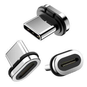 duhesin 24pins magnetic usb c connector tips head (3 pack) compatible for most type c phone cable adapter pad tablet devices