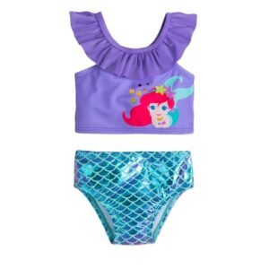 disney ariel two-piece swimsuit for baby – the little mermaid, size 12-18 months