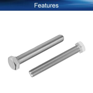 Heyiarbeit M12 Hex Bolt M12-1.75 x 90mm UNC Hex Head Screw Bolts 304 Stainless Steel Fully Threaded Hex Tap Bolts 5pcs