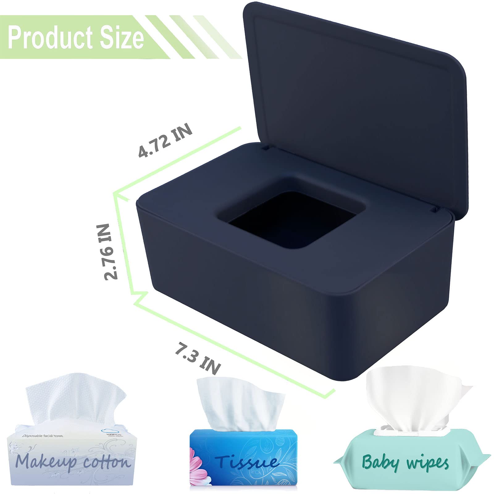 3 Pack Wipes Dispenser Baby Wipe Dispenser Holder Case Baby Wipes Container Box Diaper Wipe Holders Non-Slip for Desk Office Dorm Kitchen Washroom