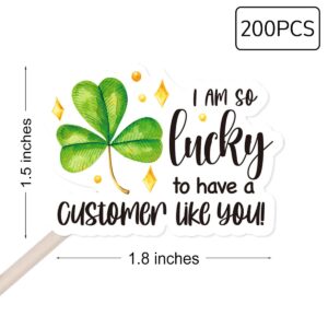 MEYFCLA I Am So Lucky Patrick's Day Sticker,Cute Small Business Envelopes Stickers for Handmade Goods/Bags Business