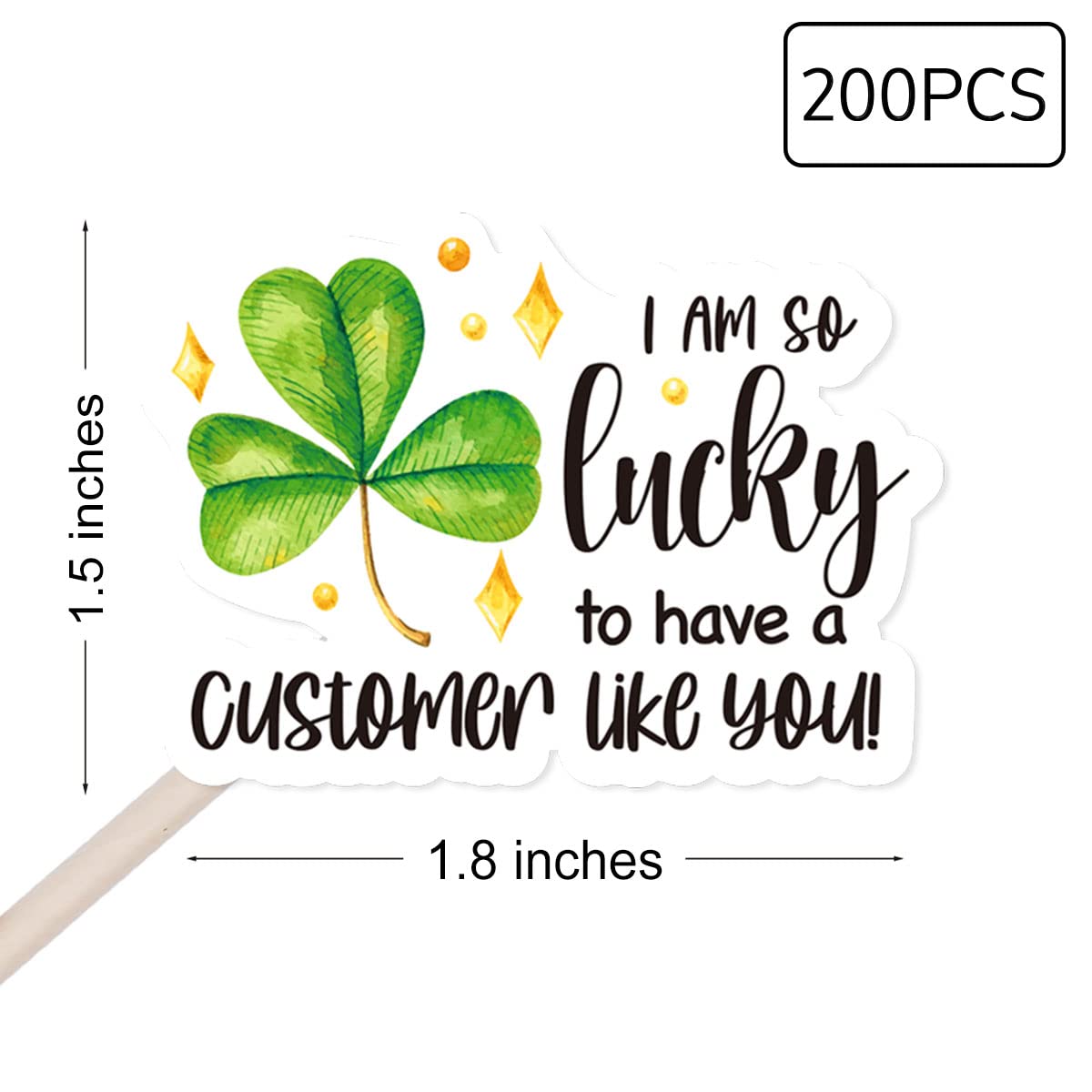 MEYFCLA I Am So Lucky Patrick's Day Sticker,Cute Small Business Envelopes Stickers for Handmade Goods/Bags Business