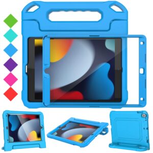 suplik kids case for ipad 9th/8th/7th generation(10.2 inch, 2021/2020/2019), ipad 10.2 case with screen protector, durable shockproof protective handle stand case for apple ipad gen 9/8/7, blue