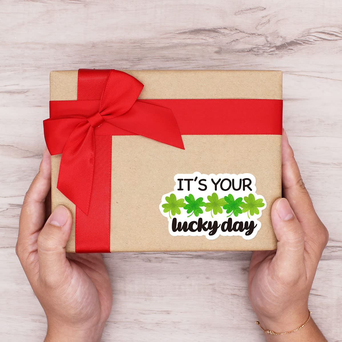 MEYFCLA It’s Your Lucky Day Patrick's Sticker,Cute Small Business Envelopes Stickers for Handmade Goods/Bags Packages ,Patrick's Theme Shop Seals 160 Labels