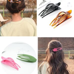 6 Pcs Thick Hair Clips Set for Women & Girls: 5" Large Side Slides, Strong Hold No Slip Grip, Flat Curved Claw Clamps, Duckbill Clamps for Long Hair