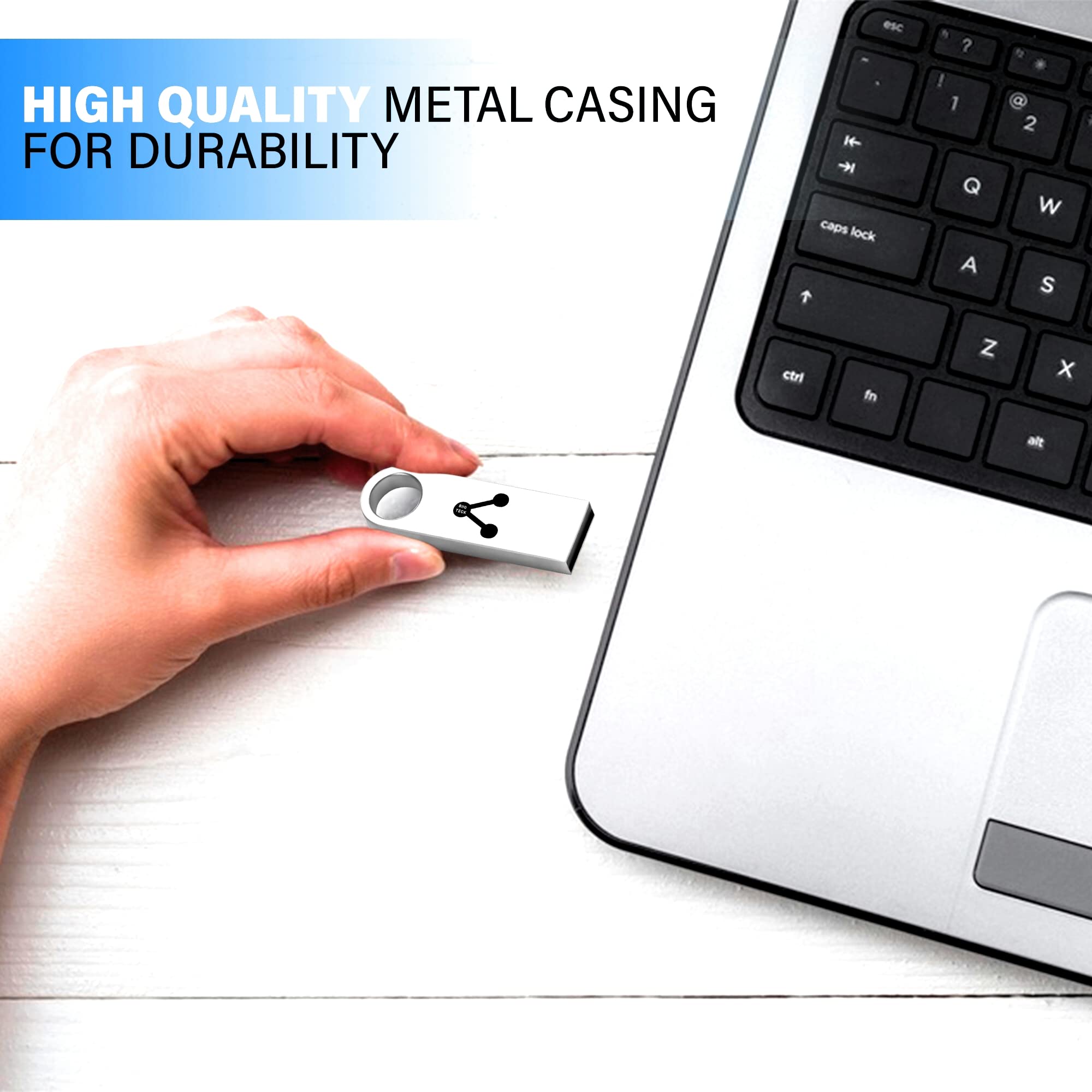 USB 3.0 Flash Drive 64GB Thumb Metal, Silver