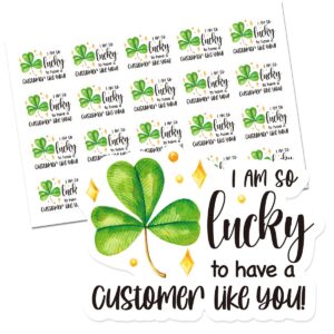 meyfcla i am so lucky patrick's day sticker,cute small business envelopes stickers for handmade goods/bags business