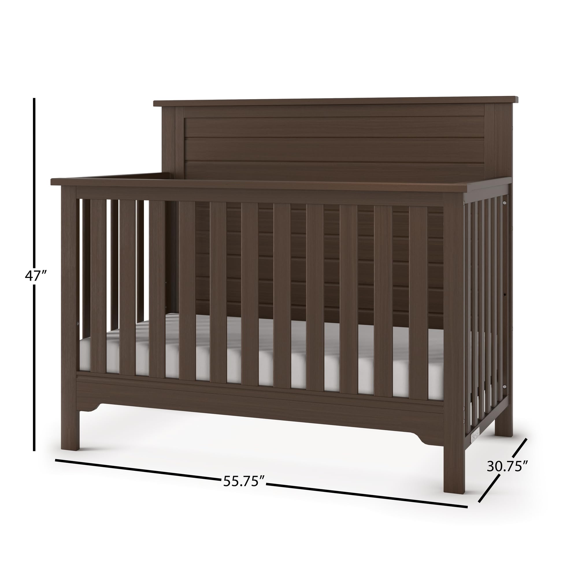 Child Craft Farmhouse Crib, 3-Drawer Dresser with Changing Table Topper Nursery Set, 3-Piece, Includes 4-in-1 Convertible Crib, Dresser with Topper, Grows with Your Baby (Brushed Truffle)