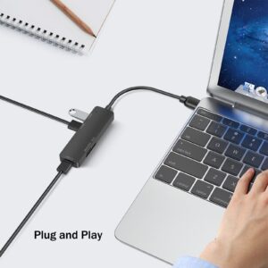 USB 3.0 Hub Multiport Adapter - 5 in 1 USB-C Hub with Mouse, Keyboard, USB Stick and SD/TF Reading Support [Charging Not Supported], for MacBook, Mac Pro, Mac Mini, iMac, PC, Flash Drive, Mobile HDD