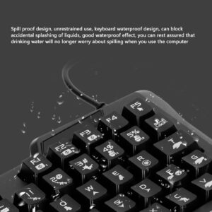 wendeekun One Handed Gaming Keyboard, 35 Keys Gaming Keyboard Mechanical,Waterproof Wide Palm Rest Black Single Handed Keyboard for Computer Mobile Games