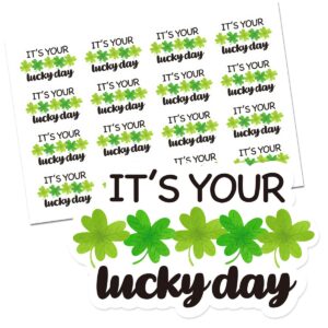 meyfcla it’s your lucky day patrick's sticker,cute small business envelopes stickers for handmade goods/bags packages ,patrick's theme shop seals 160 labels