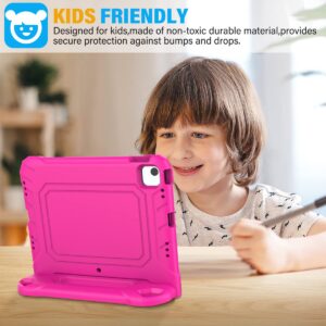 SUPLIK Kids Case for iPad Air 5th/4th Generation (10.9 inch, 2022/2020), Kids Case with Screen Protector, Shockproof Case with Handle Stand for iPad Air 4/5 & Pro 11 Old Version, Pink