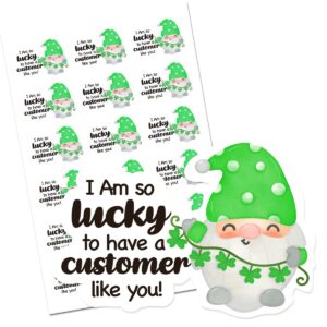 i am so lucky gnome patrick's day sticker,cute small business envelopes stickers for handmade goods business packages ,patrick's day theme small shop business stickers for envelopes seals 180 labels