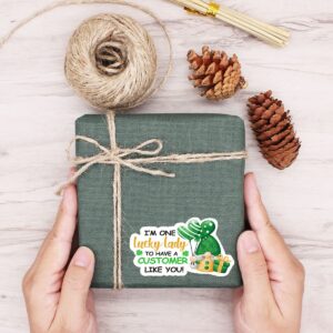 I’m One Lucky Lady Patrick's Day Sticker,Cute Small Business Envelopes Stickers for Handmade Goods/Bags Business Packages ,Patrick's Day Theme Small Shop Business Stickers for Envelopes Seals 180 Labels