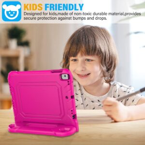 SUPLIK Kids Case for iPad 5th/6th Generation (9.7 inch, 2017/2018), iPad Air 1 & Air 2 & Pro 9.7 Case with Screen Protector, Durable Shockproof Protective Cover with Handle Stand, Pink