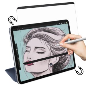 hoktods paper magnetic screen protector for ipad pro 11 inch/ipad air 4th generation 10.9 inch, pencil feel, washable, removable, reusable magnetic paper for drawing