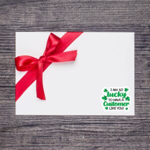 200 PCS I am So Lucky to Patrick's Day Stickers,Cute Small Business Envelopes Stickers for Business Packages/Handmade Goods/Bags,Patrick's Day Theme Small Shop Business Stickers for Envelopes Seals