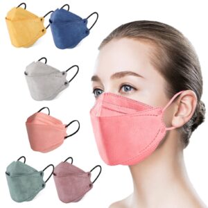 sinyee kf94 face protective mask for adult - 60 packs individually packaged - 4 layer disposable safety dust mask multicolor