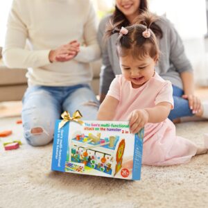 Montessori Toys for 1 Year Old Girl Boys Gifts Wooden Toys for Toddlers 1-3 with Pounding Bench Hammer Toy Xylophone Educational Number Puzzles for Age 2 3 4 Boy Girls Baby Birthday Gift