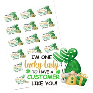 i’m one lucky lady patrick's day sticker,cute small business envelopes stickers for handmade goods/bags business packages ,patrick's day theme small shop business stickers for envelopes seals 180 labels