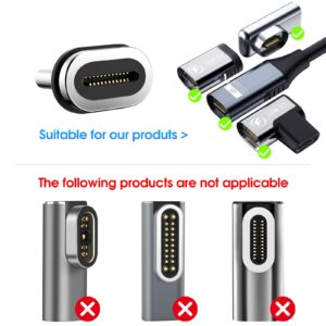 DuHeSin 24pins Magnetic USB C Connector Tips Head (3 Pack) Compatible for Most Type C Phone Cable Adapter Pad Tablet Devices