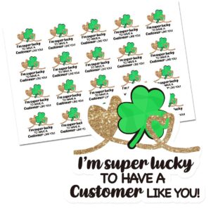 meyfcla i’m super lucky patrick's day sticker,cute small business envelopes stickers for handmade goods/bags packages ,patrick's theme shop seals 200 labels