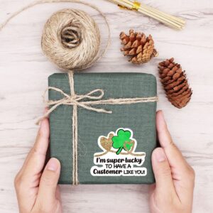 MEYFCLA I’m Super Lucky Patrick's Day Sticker,Cute Small Business Envelopes Stickers for Handmade Goods/Bags Packages ,Patrick's Theme Shop Seals 200 Labels