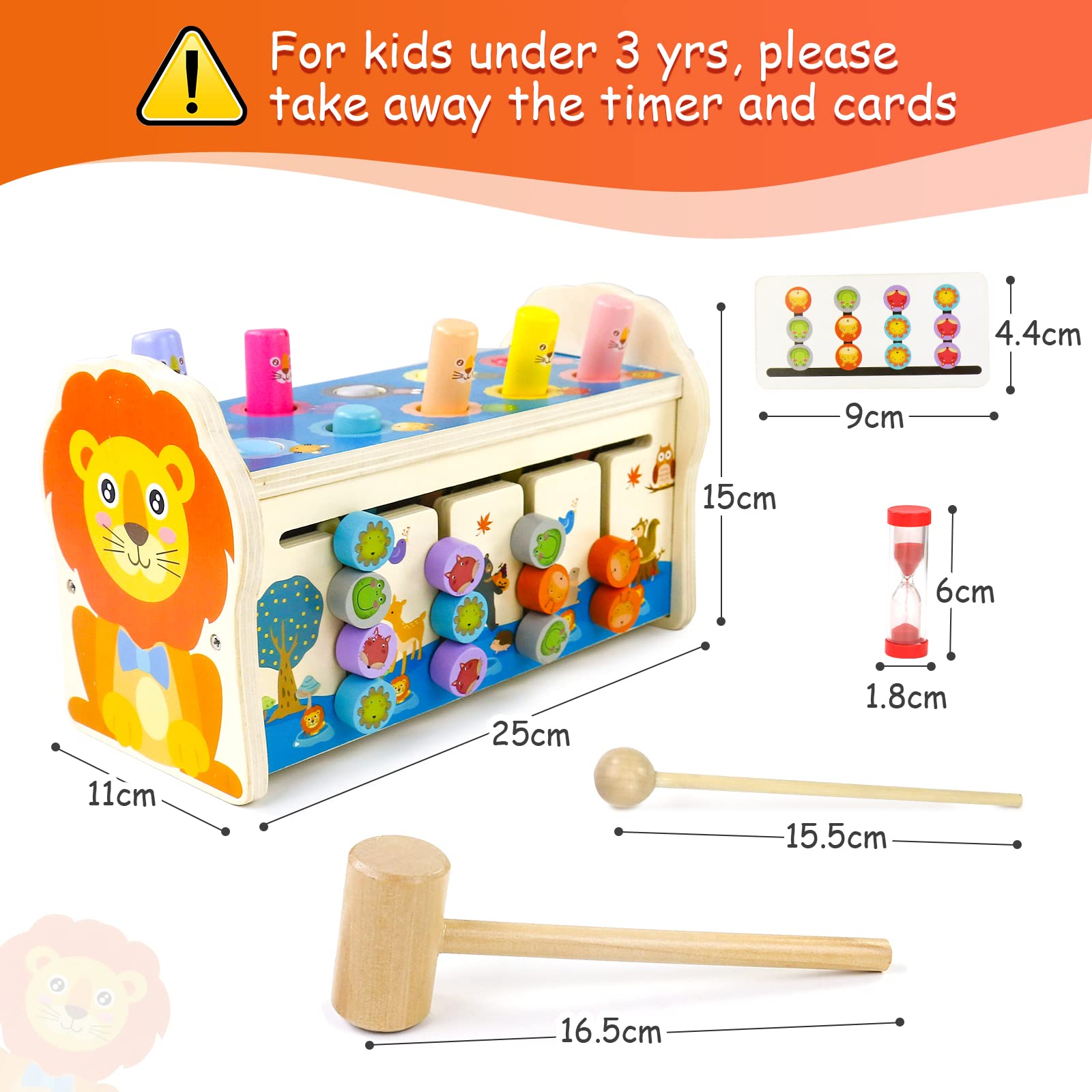 Montessori Toys for 1 Year Old Girl Boys Gifts Wooden Toys for Toddlers 1-3 with Pounding Bench Hammer Toy Xylophone Educational Number Puzzles for Age 2 3 4 Boy Girls Baby Birthday Gift