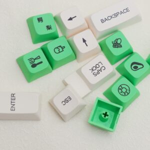 EPOMAKER Avocado 135 Keys XDA Profile PBT Dye Sublimation Keycaps Set for Mechanical Gaming Keyboard, Compatible with Cherry Gateron Kailh Otemu MX Structure