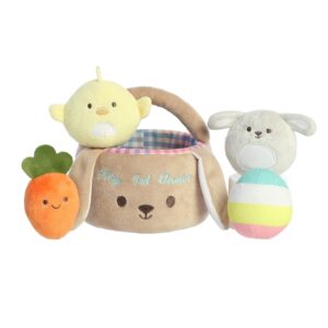 aurora® vibrant spring my 1st easter basket stuffed animal - decorative companion - endless fun - multicolor 6 inches