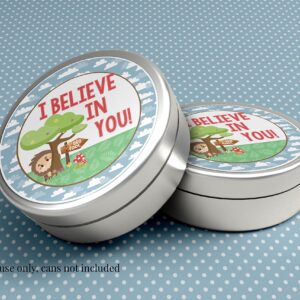 I Believe in You Bigfoot Appreciation & Encouragement Sticker Labels, 40 2" Party Circle Stickers by AmandaCreation, Great for Teachers, Co Workers, Employees and Anyone Who Needs to Feel Appreciated