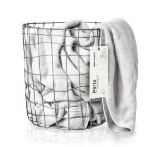 8"d x 6"w x 8"h wire basket for blankets, kids toys, food and organized pantries. cool designed metal round storage blanket to this round wire basket to decorate your bedroom and living room