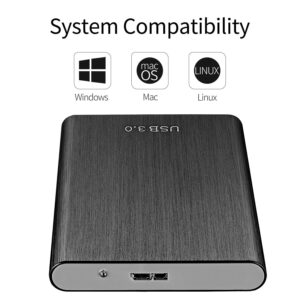 External HardDrive Portable HardDrive HighSpeedUSB 3.1 External HDD 1TB 2TB External HardDrive forMacPC,Laptop(2TBBlack)