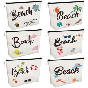 yilloog 6 pieces beach cosmetic bag for women beach makeup bag accessories travel organizer bag pouch presents for women kids gifts