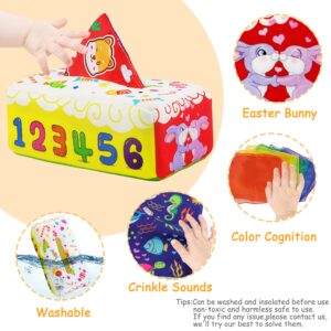 Baby Toys 6 to 12 Months, Montessori Toys for Babies 6-12 Months Sensory Toys for Babies, 9 Month Old Baby Toys Infant Toys, Baby Tissue Box easter decorations for the home Travel Toys Easter Gifts2